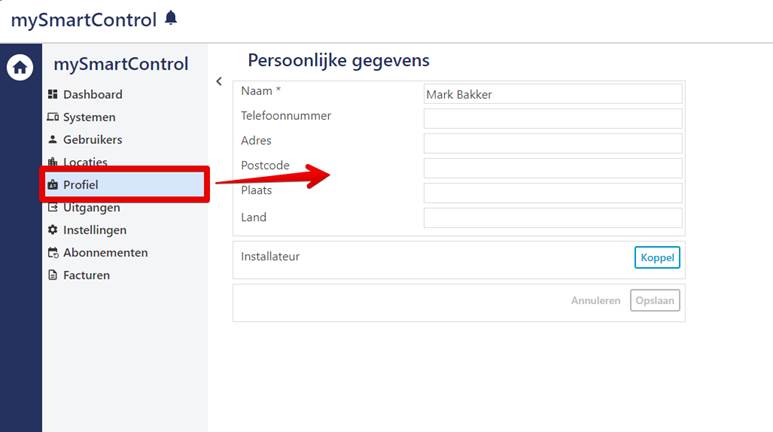 Hoe pas ik de persoonlijke gegevens van mijn gebruikersaccount aan? – mySmartControl Helpdesk
