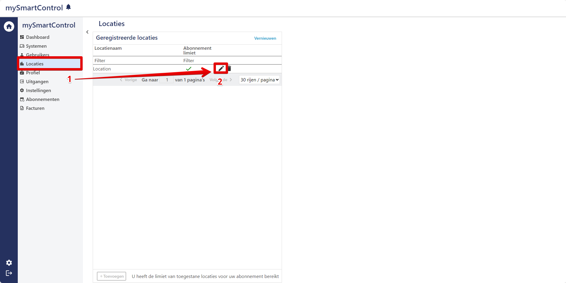 Naam van een locatie aanpassen in de app – mySmartControl Helpdesk